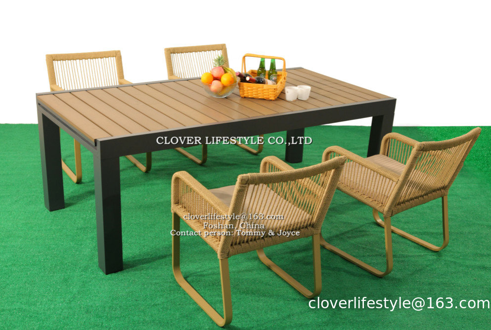 Rope weaving DINING SET with aluminum frame for Home. Hotel, Garden and Beach by Clover Lifestyle Outdoor Furniture