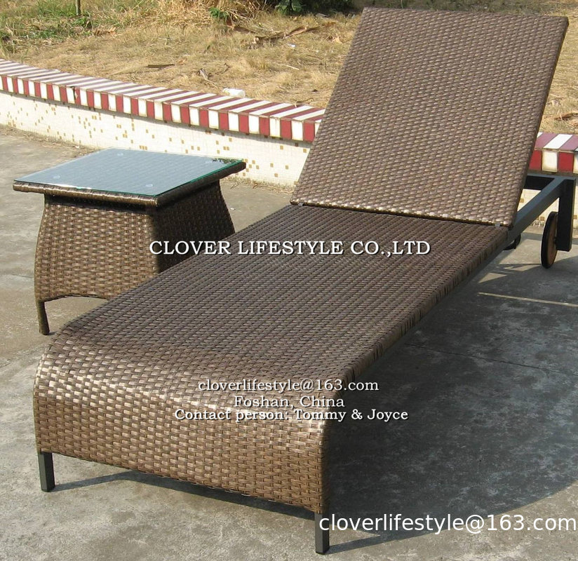 Flat wicker or textilene sun lounger for Hotel, Garden and Beach by Clover Lifestyle Outdoor Furniture China