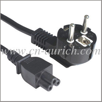 Laptop power supply cord, Euro cord set with schuko and C5 plug