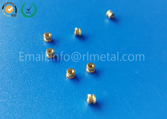 Small Brass Screws Customized Fasteners Knurled Threaded Insert  Round Nuts
