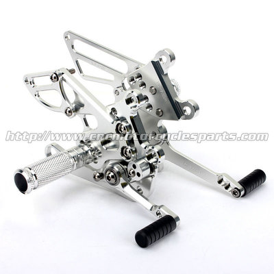 Aluminum Silver / Black Motorcycle Rear Sets , Custom Motorcycle Foot Pegs