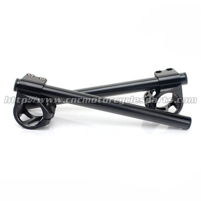 Black Silver Motorcycle Clip On Bar / 43mm Clip On Handlebars