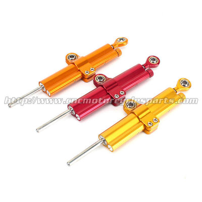Motorcycle Spare Parts Aluminum 6061 Street Bike Steering Damper Red Orange Gold