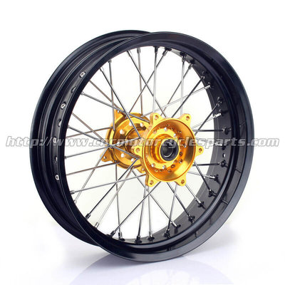 Front Rear Custom Motorcycle Wheels Forged Alloy 17 Black Rims Supermoto Wheels