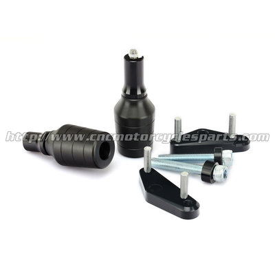 Black Silver Motorcycle Frame Sliders For Yamaha YZF-R1 2007 2008 CNC Milled