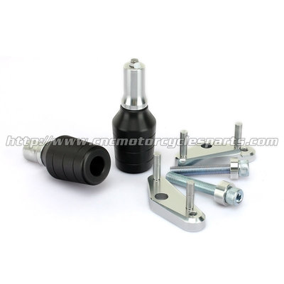 Black Silver Motorcycle Frame Sliders For Yamaha YZF-R1 2007 2008 CNC Milled