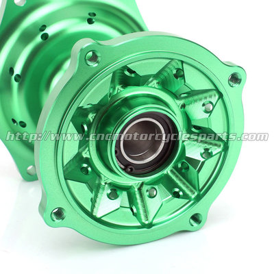 Aluminum Alloy Dirt Bike Parts Motorcycle Hub Set Kawasaki KX125 KX250 Green