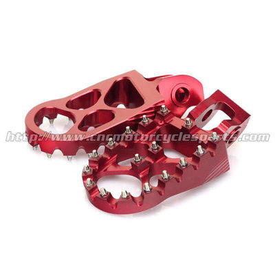 CNC Billet 2016 KTM Adjustable Dirt Bike Foot Pegs , Oversized 57mm Wide Motocross Footpegs