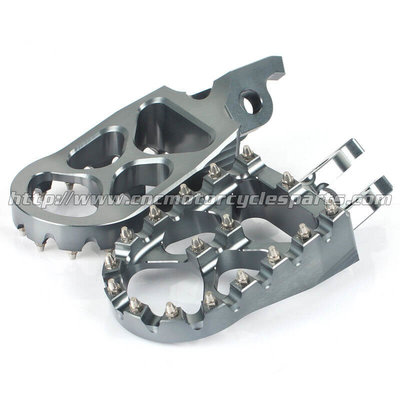 57mm Dirt Bike Passenger Foot Pegs Sharp Teeth Hardened Steel For Honda