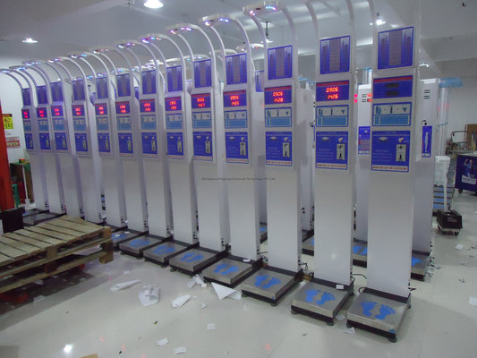 Measurement instrument body height and weight fat scale with coin and coin height and weight machine