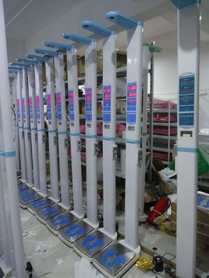 Coin slot and foldable Electronic weight scale with height measure medical scale folding coin scale machine