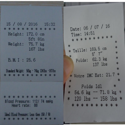 DHM-301 Printing sticker voice braodcast BMI Body Fat Analysis height and weight scalesdigital height weight scale