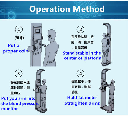 DHM-15A Coin Currency Ulstrasound Probe for height measuring body Coin-operated Weight and Height Scale