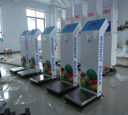 DHM-3 Coin operared weighing luggage scale with LED Light BMI Balance