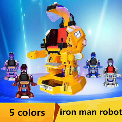Strong fiberglass yellow robot  remote control arcade games machines ironman robot amusement rides game machine for sale