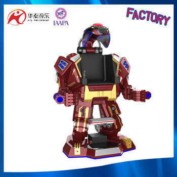 Strong fiberglass yellow robot  remote control arcade games machines ironman robot amusement rides game machine for sale