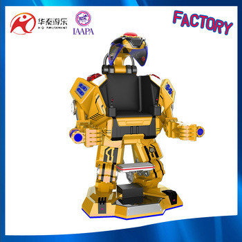 Strong fiberglass yellow robot  remote control arcade games machines ironman robot amusement rides game machine for sale
