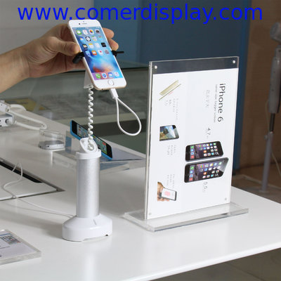 COMER Retail security display cell phone holder with alarm and charging function