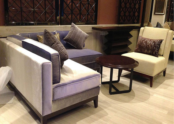 OEM Comfortable Hotel Lobby 2 Seater Sofas Fabric Set For Public Leisure Area