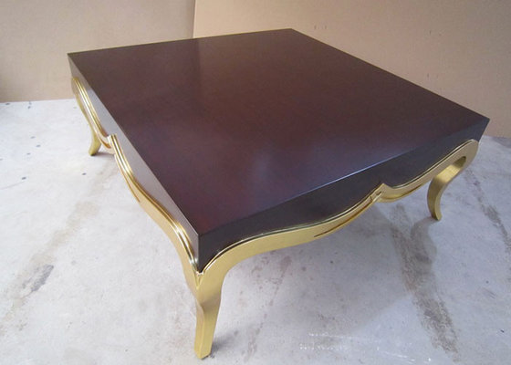 Coffee Table with Golden or Silver Finished Leg Suitable for Luxury Living Room
