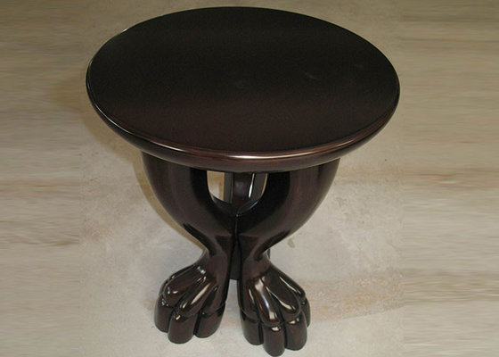 Hotel Lobby Modern Wood Coffee Table , Art Work End Round Dark Cherry Wood Coffee Table