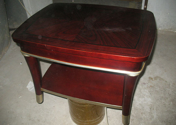Warm Rosewood Finished Elegant Leg Modern Wood Coffee Table For Meeting Center