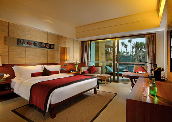 Luxury Solid Wood King Size Bedroom Furniture Sets For Palm Island Resort