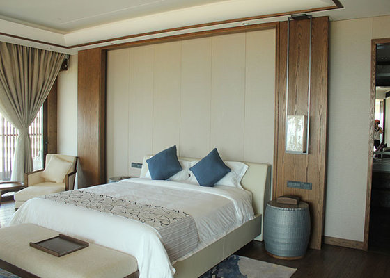 Natural Island Resort Luxury Hotel Bedroom Furniture With Tan Ash Colour