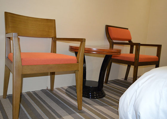 Twin - Bed Cherry Urban Hotel Bedroom Furniture With Unique Corner Desk