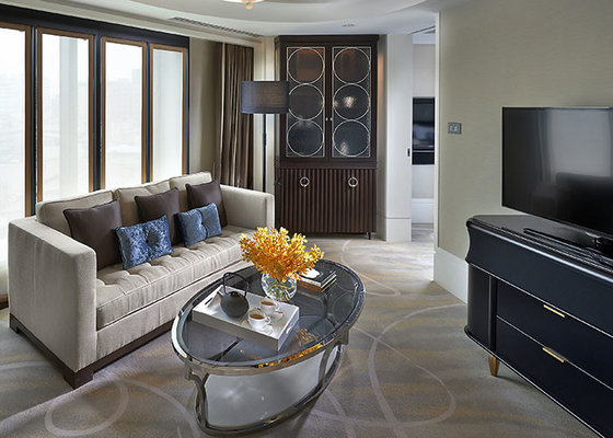 Dark Walnut The Ritz - Carlton Commercial Hotel Furniture  5 Star Hotel Bedroom Furniture Sets