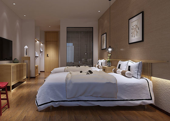 Beech Wood Hotel Guestroom Furniture For Hot Spring Minshuku , Modern Hotel Furniture