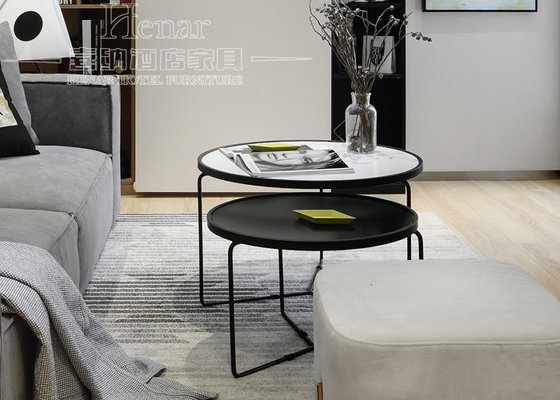 Custom Hotel Living Room Stainless Steel Coffee Table Black Color