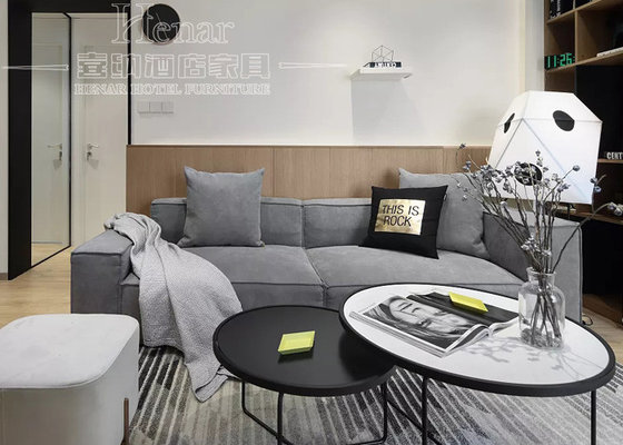 Custom Hotel Living Room Stainless Steel Coffee Table Black Color