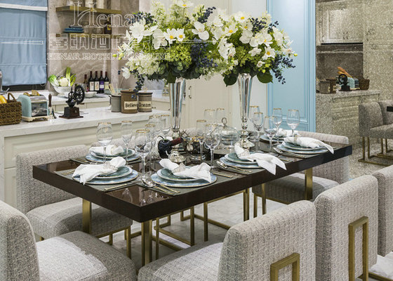 Retro Style Colorful Metal Modern Dining Room Chairs With Fabric Upholstered