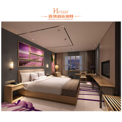 Low Back Hotel King Size Bed For Resort Traveling / Resident Bedroom Furniture