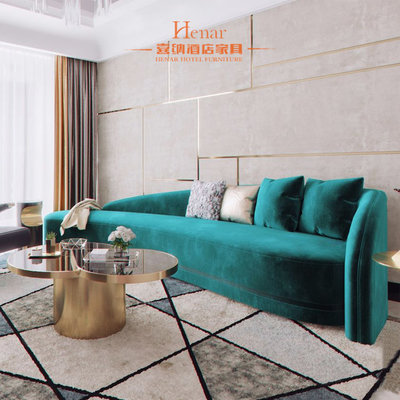 Contemporary Luxury Living Room Furniture / Glass Top Metal Frame Coffee Table Golden Color