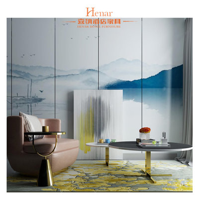 Colorful Natural Marble Top Metal Base High End Sofa Side Coffee Table