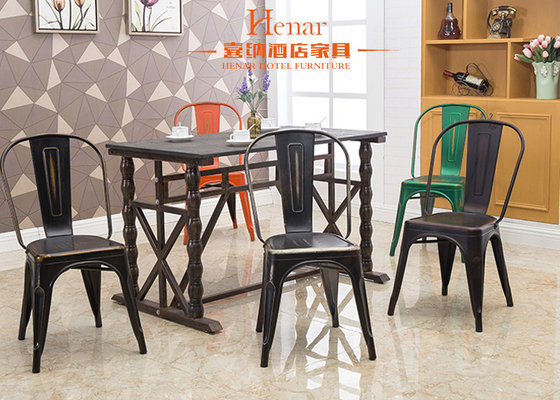 Industrial Vintage Simple Design Restaurant Metal / Wooden Seat Tolix Chair