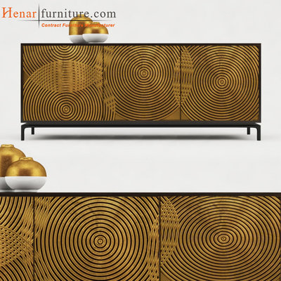American Oak Wooden Hotel Bedroom / Living Room Furniture Console Cabinet