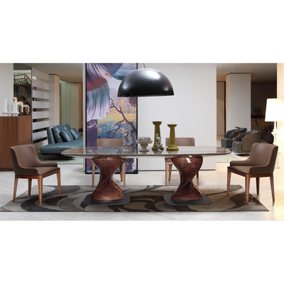 Hotel Or Restaurant Furniture Dining Room Armchair With Fabric Seat Brown Color