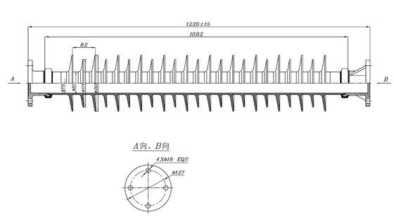 126KV Polymer Substations Post  Insulator With Flange   Popular Product In Europe