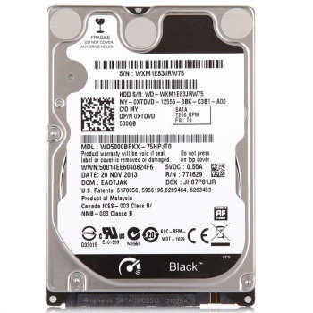 High speed 7200rpm 500GB Hard Disk Drive 2.5inch black / Laptop HDD WD5000bpkx