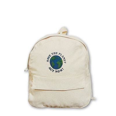White Color Leisure Canvas Backpack Durable Kids Casual Canvas Rucksack