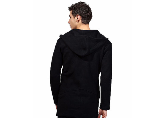 Long Winter Hoodie Zip Up 7 Gauge Men Knit Navy Blue Designer Cardigans Sweater