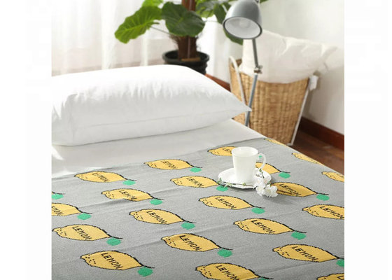 Pure Cotton Lemon Pattern Custom Baby Blankets For Sleeping And Outdoor
