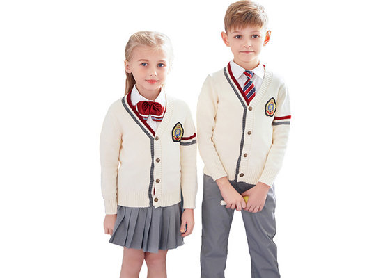 Basic 100 Cotton Button Down V Neck School Cardigans For Boys And Girls In Primary School