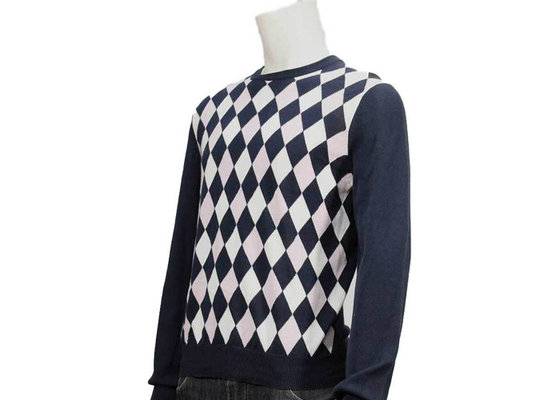 V Neck Argyle Pattern Mens Knit Sweater Fall And Winter Designer M L XL XXL