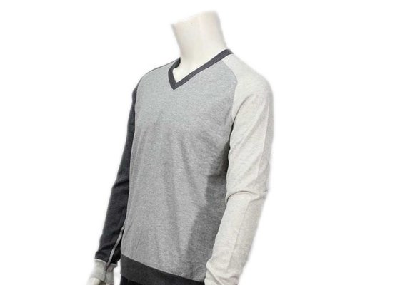 Mens Thin And Light V Neck Knitted Splicing Jumper For Spring And Autumn