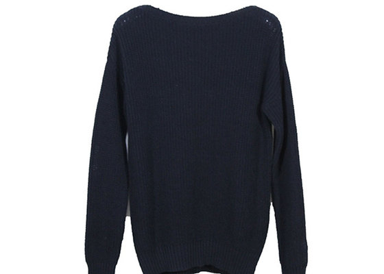 Navy Oversized Full Needle Cable Knit Sweater Womens Soft And Brethable For Winter