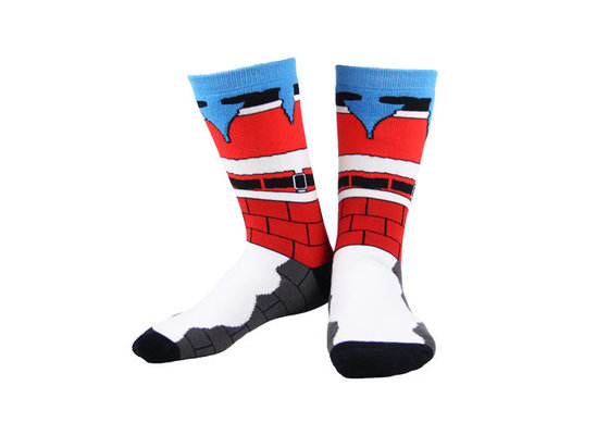 Customized Logo Short Christmas Basketball Socks Cotton Spandex Knitted For Men